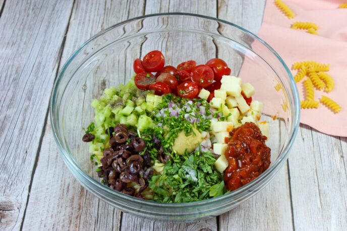 Healthy Pasta Salad Recipe | Scrappy Geek